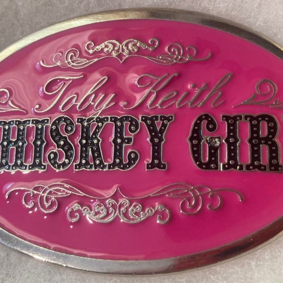 Accessories Vintage Metal Belt Buckle Whiskey Girl Pink Toby Keith